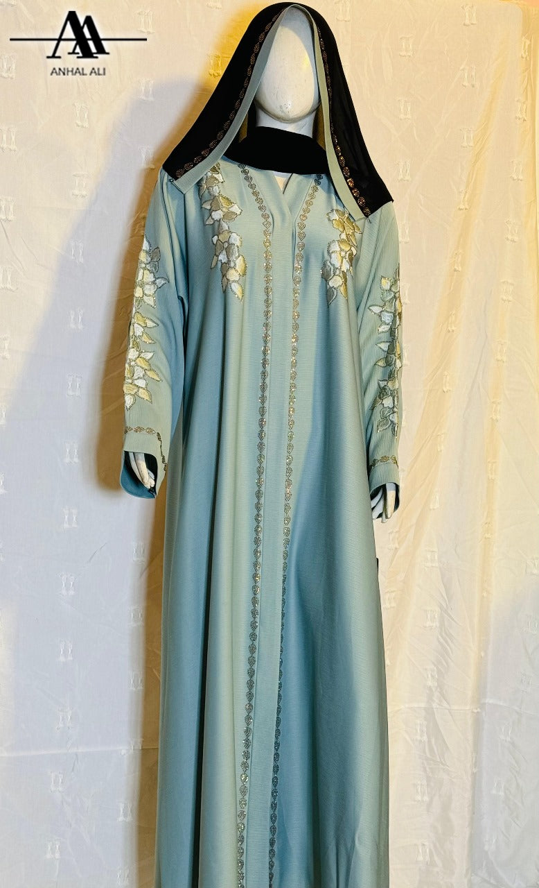 Embroidery Abaya with Sleeves – Original Nida Fabric -02 – Brand4Less